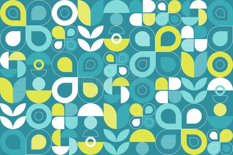 Abstract Flat Geometric Background, Mosaic Green Pattern Design with ...