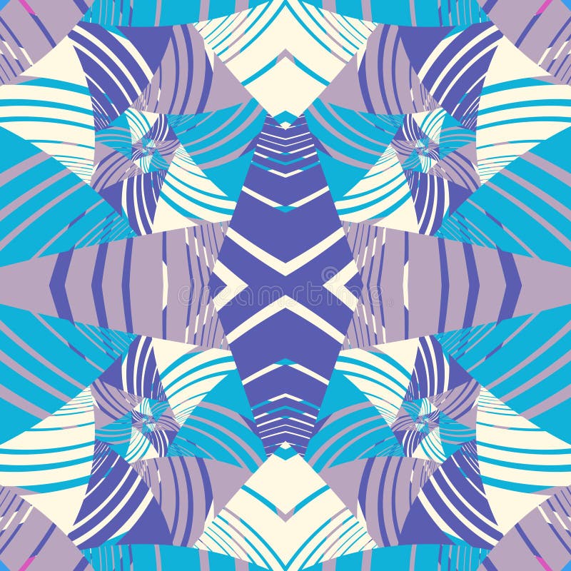 Abstract Flat Geometric and Curve Colorful Pattern. Retro Style Stock ...