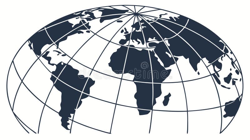 Abstract Flat Globe, Network Earth, Global Interconnection, Vector Design Generative AI Stock ...