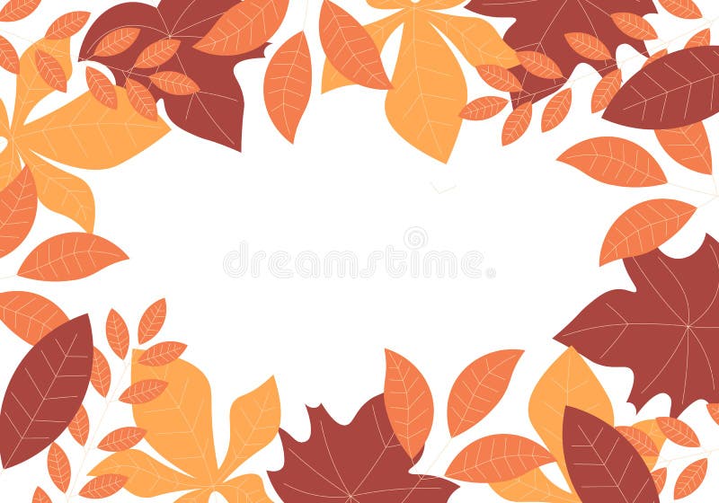 Abstract Flat Hand Draw Autumn Leaves Background. Vector Stock Vector ...