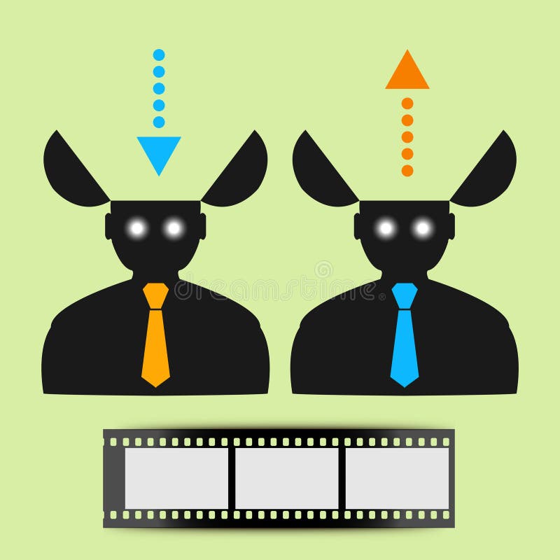 Abstract Flat Icon Man Watching Movies Eps Stock Vector - Illustration ...