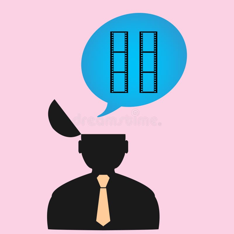 Abstract Flat Icon Man Watching Movies Eps Stock Vector - Illustration ...