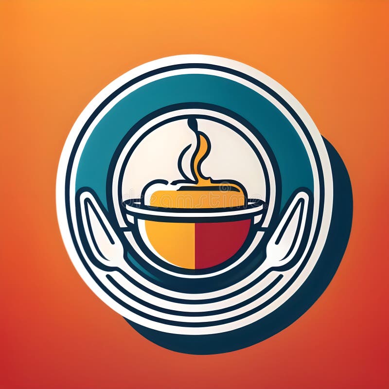 Abstract Flat Illustrative Restaurant Food and Drinks Logo Stock ...