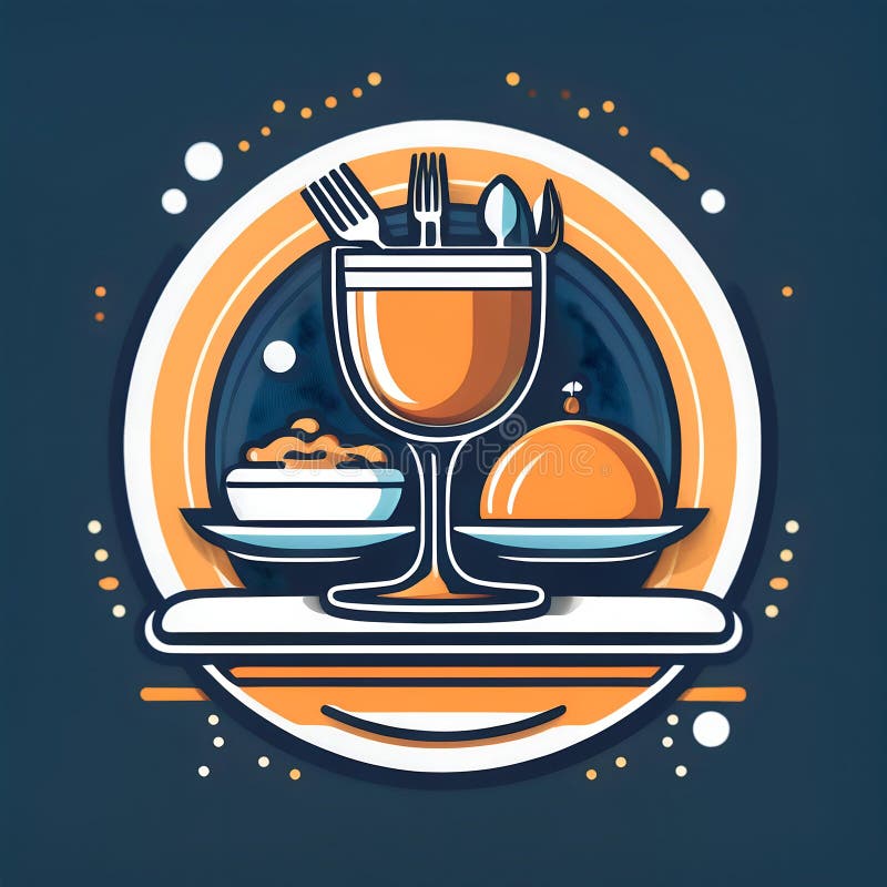 Abstract Flat Illustrative Restaurant Food and Drinks Logo Stock ...