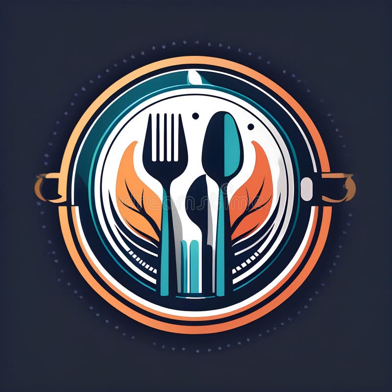 Abstract Flat Illustrative Restaurant Food and Drinks Logo Stock ...