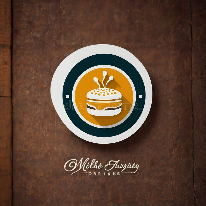 Abstract Flat Illustrative Restaurant Food and Drinks Logo Stock ...
