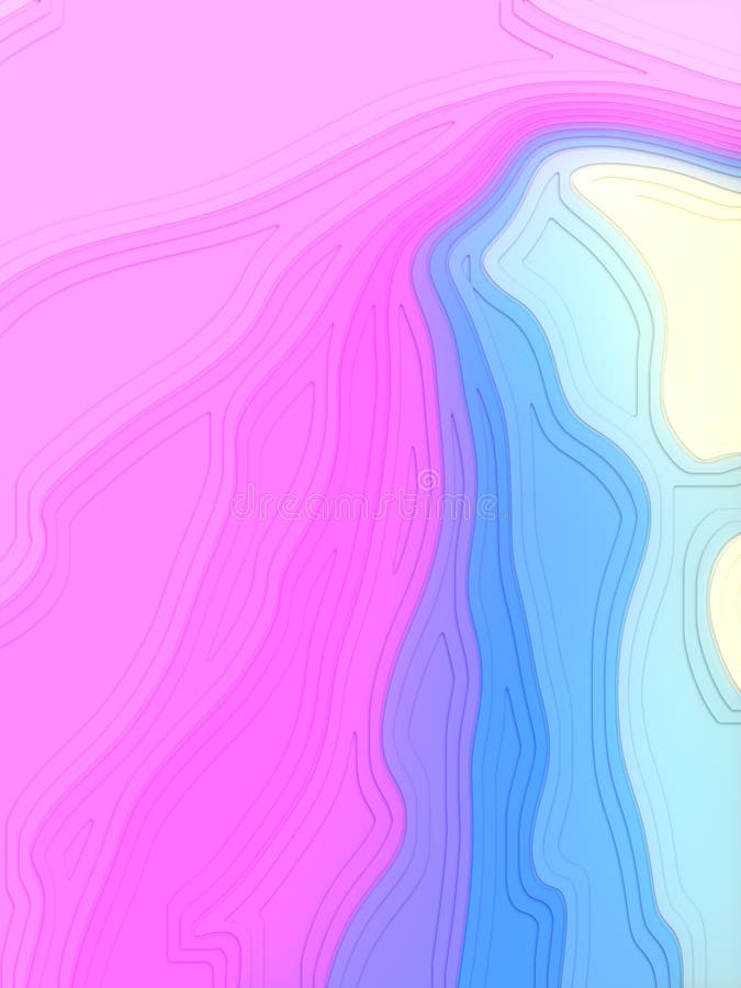 Abstract Flat Isometric Curved Surface. 3d Rendering Digital ...