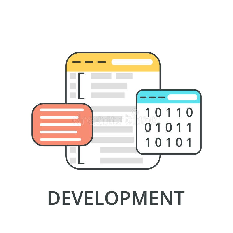 Abstract Flat Vector Illustration of Software Coding and Development ...