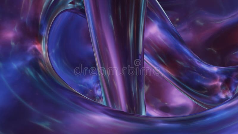 Abstract Flexible Purple Bending Shape. Design. Smooth Slowly Moving ...