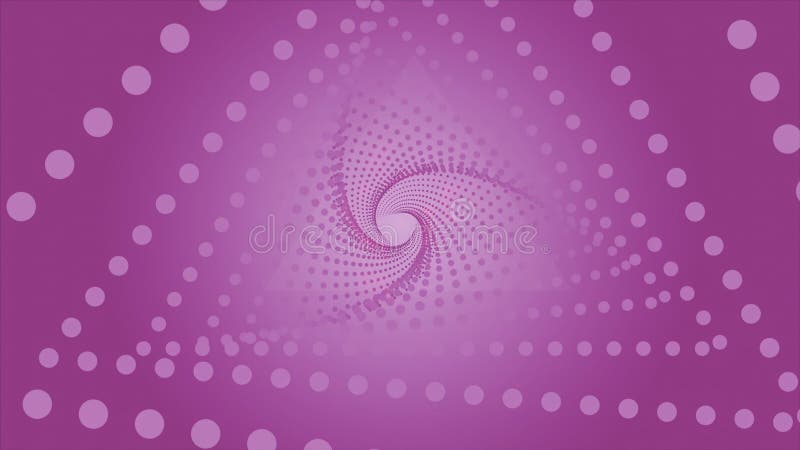 Abstract Flight Inside Tunnel of Dotted Triangles. Motion. Optical ...