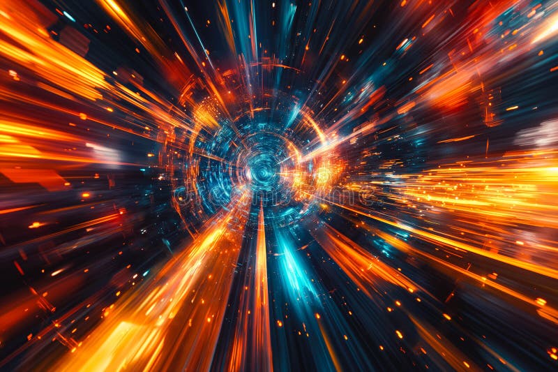 Abstract Flight in Space Hyper Jump 3D Illustration Stock Illustration ...