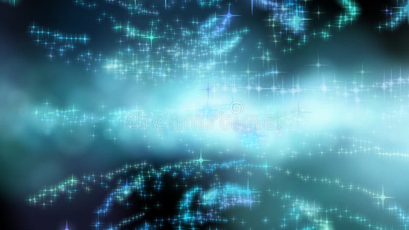 Abstract Flight through a Stellar Nebula in Outer Space. Close-up. 3D ...