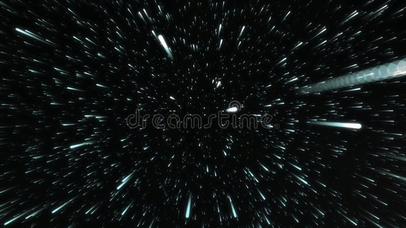 Abstract Flight through Time and Space among Stars. Motion. 3D ...