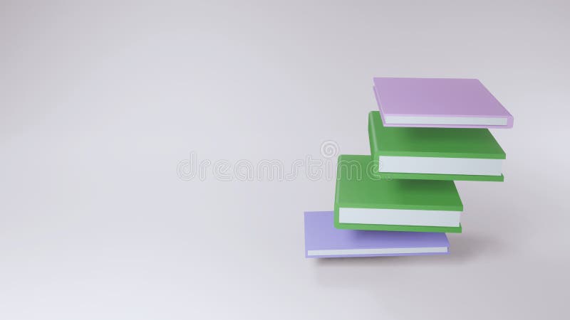 Abstract Floating Book Isolated White Background 3d Rendering Stock ...