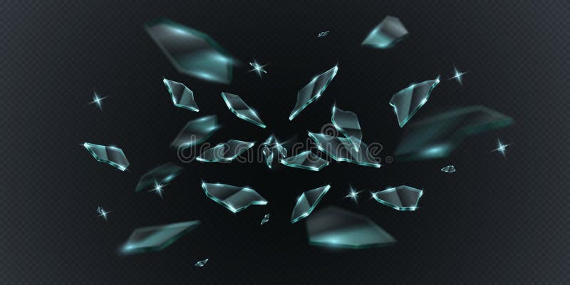 Abstract Floating Broken Glass Fragments Stock Vector - Illustration of ...