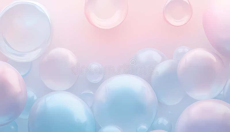 Abstract Floating Bubbles Background in Pastel Colors Stock ...
