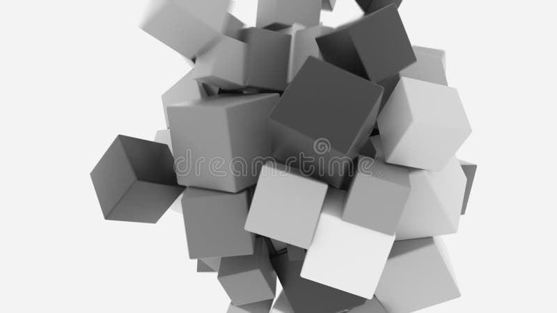 Abstract Floating Cubes Collide with Each Other. Stock Video - Video of ...