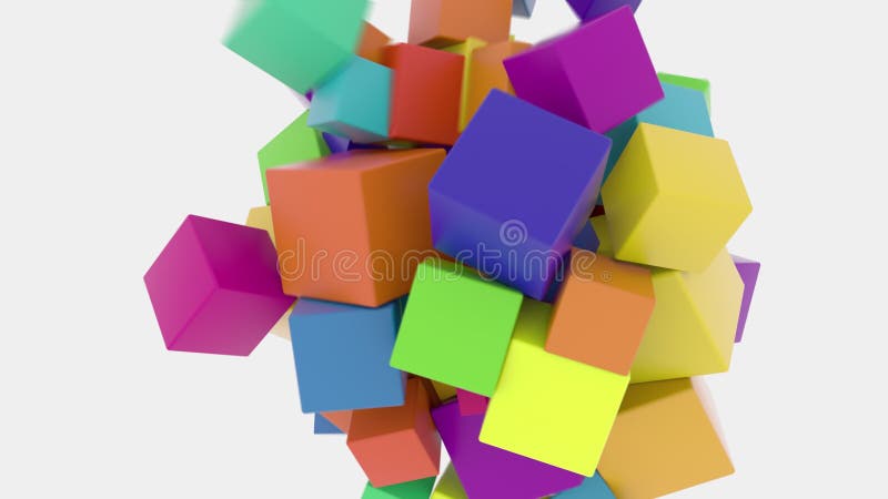 Abstract Floating Cubes Collide with Each Other. Stock Footage - Video ...