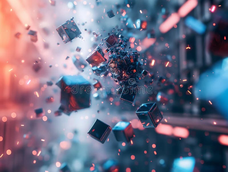 Abstract Floating Cubes stock photo. Image of colorful - 318467762