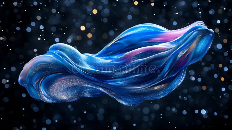 Abstract Floating Holographic Liquid Blob Shape with Shimmering Effects ...