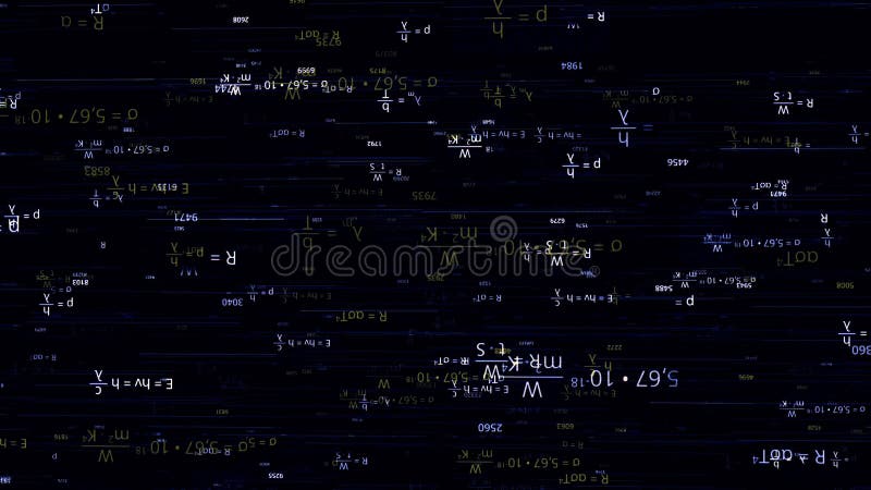 Abstract Floating Mathematical Formulas on the Dark Background. Animation Stock Video - Video of ...