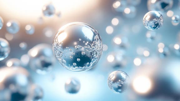 Abstract Floating Metallic Spheres Stock Illustration - Illustration of ...