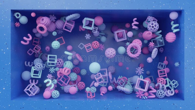 Abstract Floating Objects Colliding with Each Other. Stock Footage - Video of futuristic ...