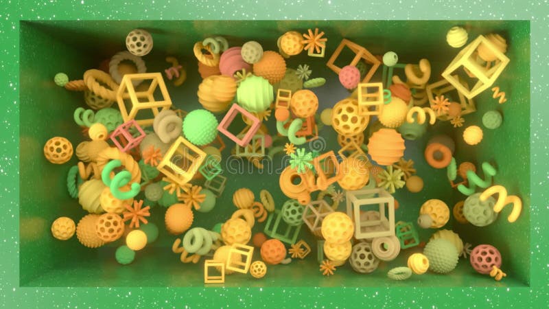 Abstract Floating Objects Colliding with Each Other. Stock Video ...