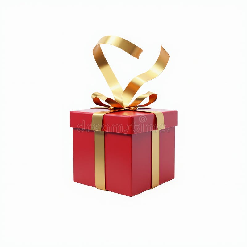 Abstract Floating Present with Ribbons Unwrapping in Slow Motion ...