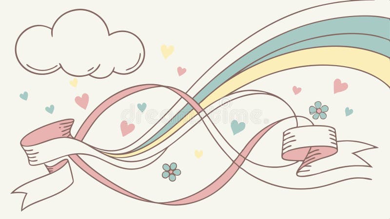 Abstract Floating Ribbon with Elements, Celebration and Design Motif ...