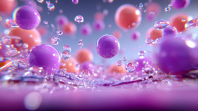 Floating Spheres with Water Droplets Creating Abstract and Artistic ...