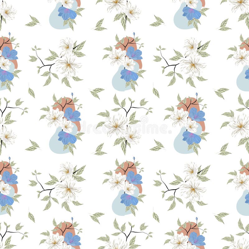 Abstract Flora Simple Background. Hand Draw Vector Illustration ...