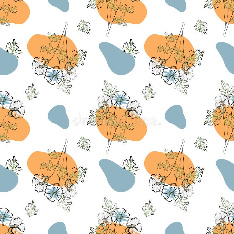 Abstract Flora Simple Background. Hand Draw Vector Illustration ...