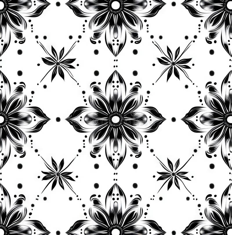 Abstract Floral Arabesque Background in a Seamless Modern Pattern of ...