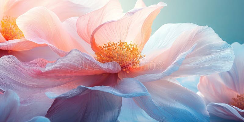 Abstract Floral Art, Soft Pastel Petals with Airy Background, Bright ...