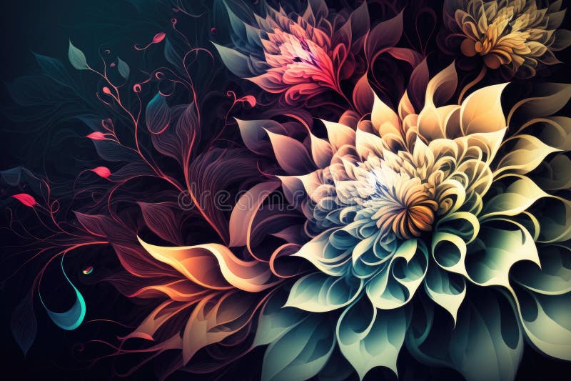 Abstract Floral Background. Ai Generative Stock Photo - Image of decor ...