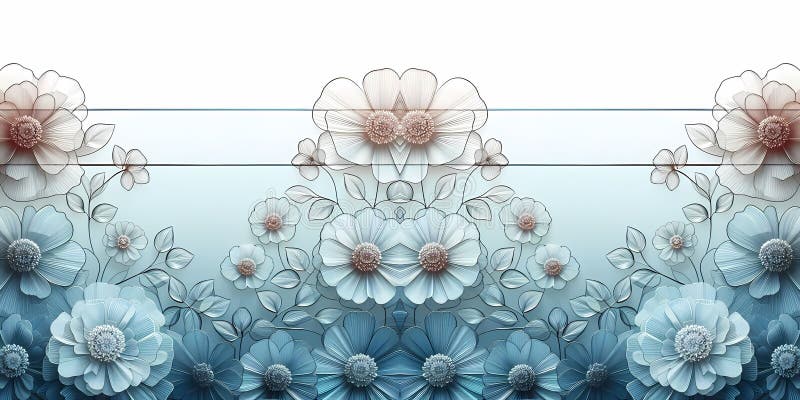 Abstract Floral Background with Blue Flowers, Decorative Floral ...