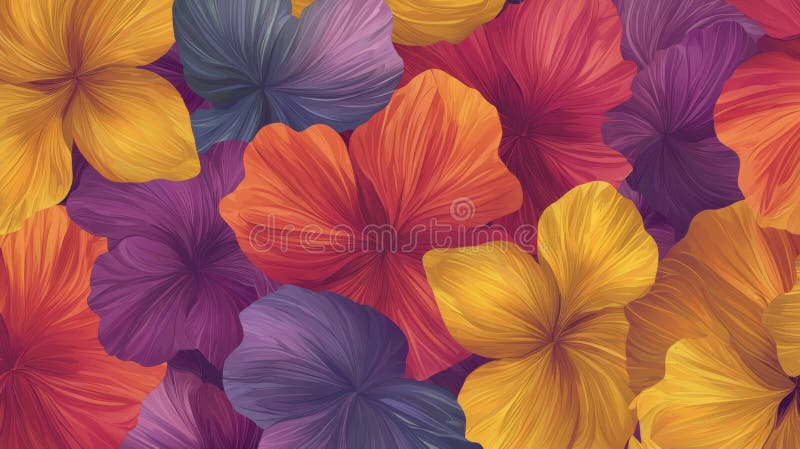 Abstract Floral Background Forming a Pattern of Colorful Large Petals ...
