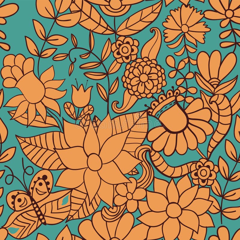 Abstract Floral Background, Summer Theme Seamless Pattern, Vector ...