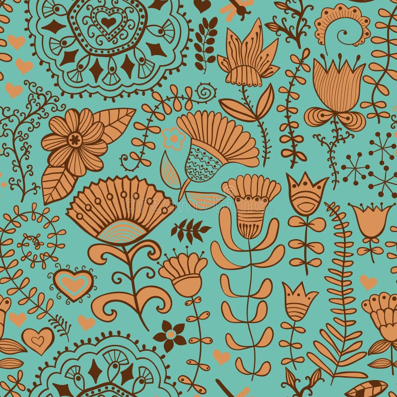 Abstract Floral Background, Summer Theme Seamless Pattern, Vector ...