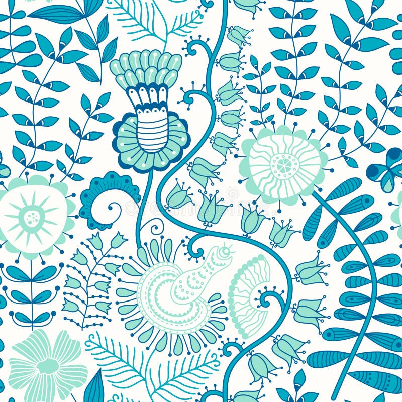 Abstract Floral Background, Summer Theme Seamless Pattern, Vector ...