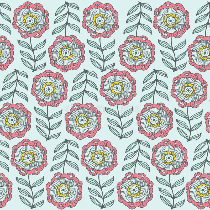 Abstract Floral Background, Summer Theme Seamless Pattern, Vector ...