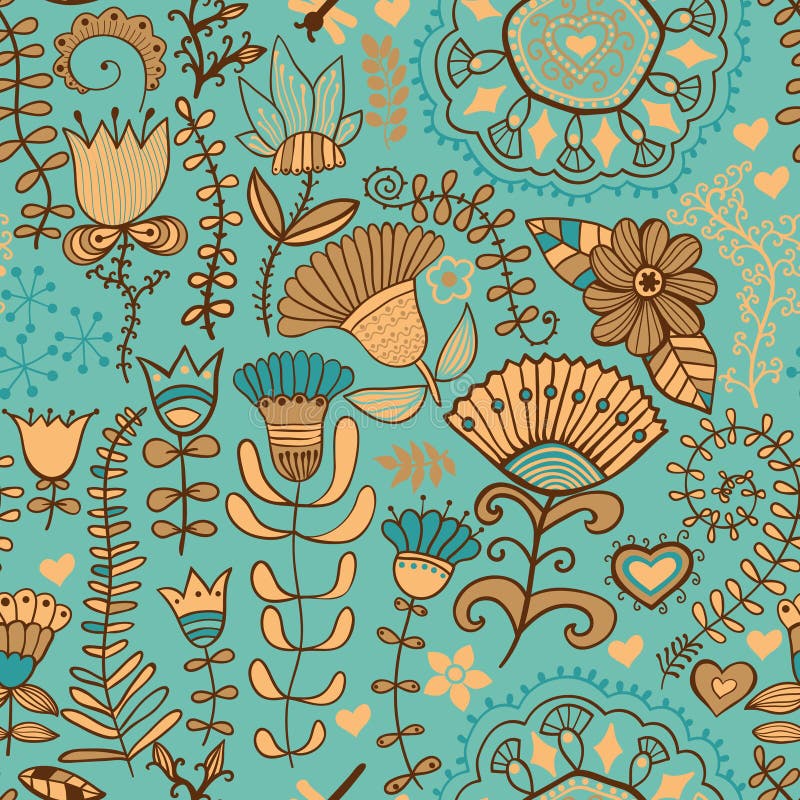 Abstract Floral Background, Summer Theme Seamless Pattern, Vector ...