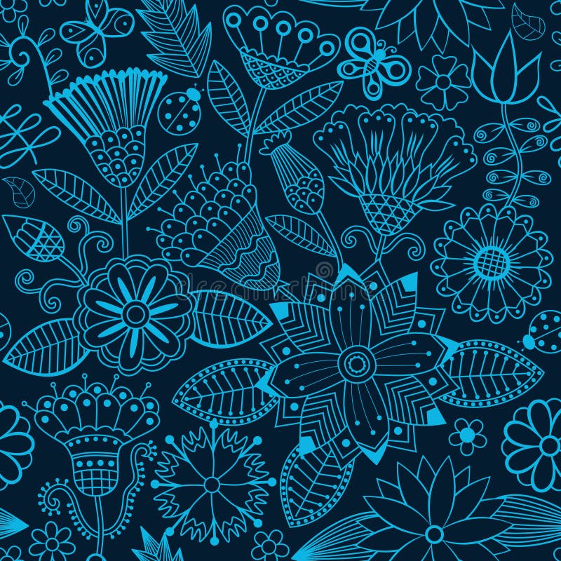 Abstract Floral Background, Summer Theme Seamless Pattern, Vector ...
