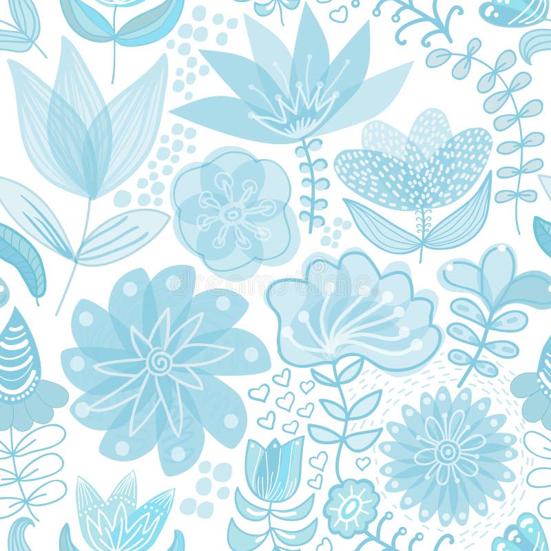 Abstract Floral Background, Summer Theme Seamless Pattern, Vector ...