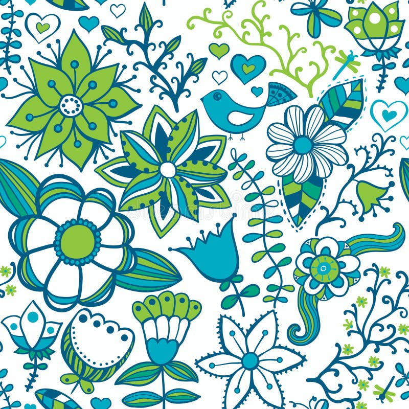 Abstract Floral Background, Summer Theme Seamless Pattern, Wall Stock ...