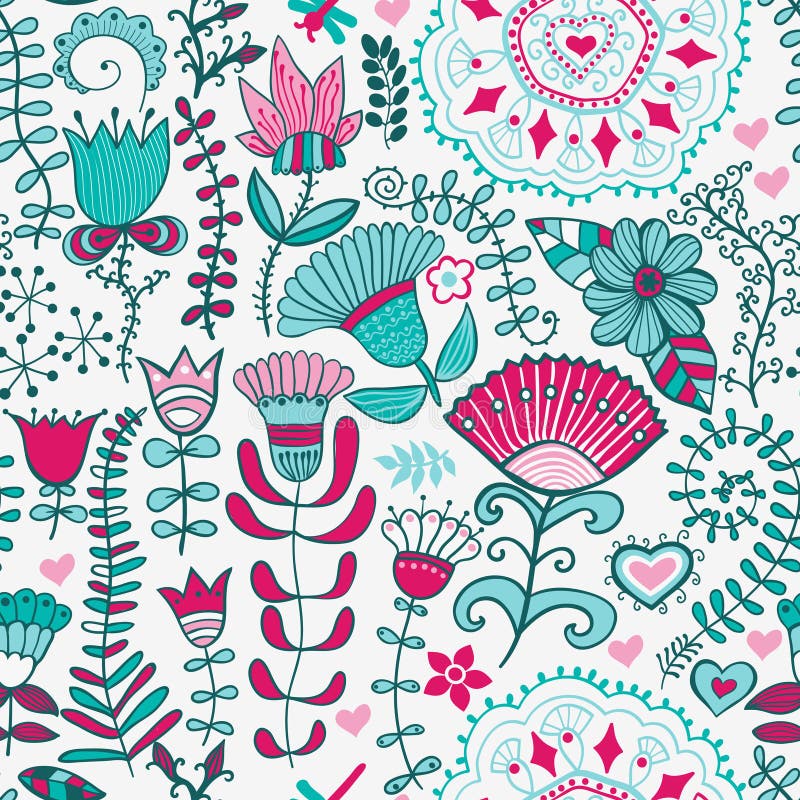 Abstract Floral Background, Summer Theme Seamless Pattern, Wallpaper ...
