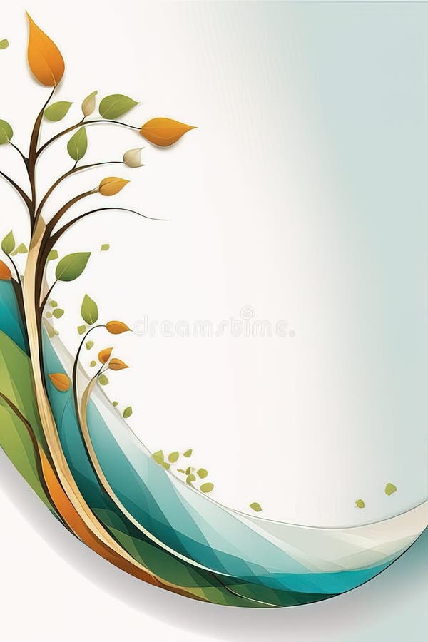 Abstract Floral Background with Tree and Leavesabstract Floral ...