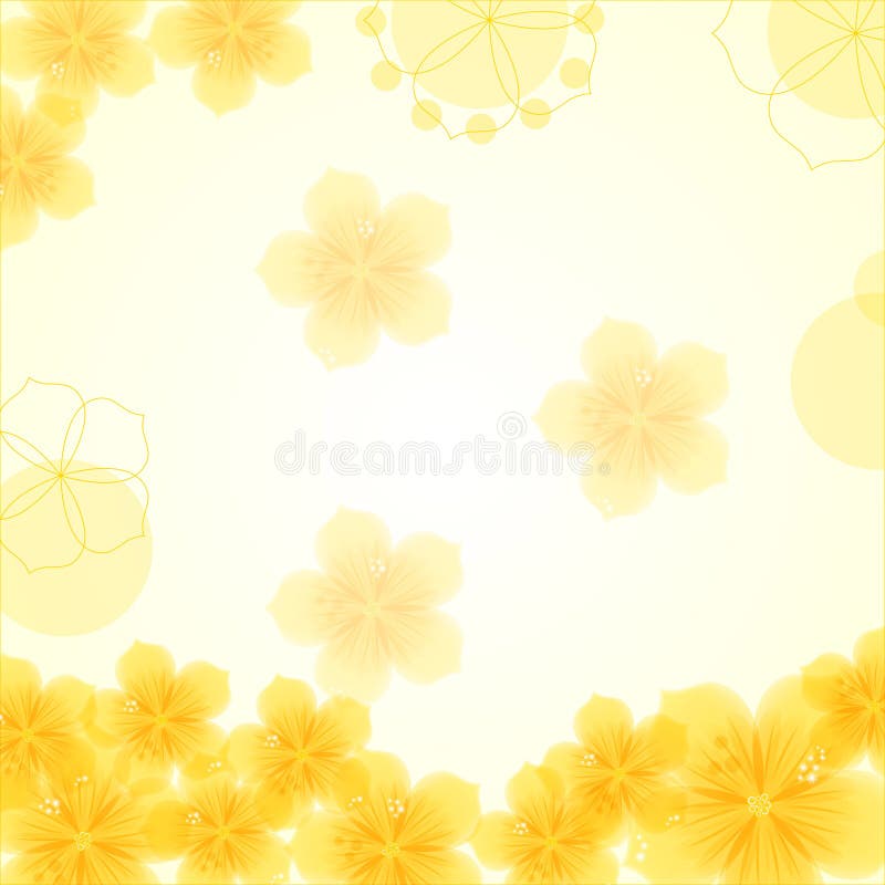 Light Yellow Floral Background Stock Illustration - Illustration of ...