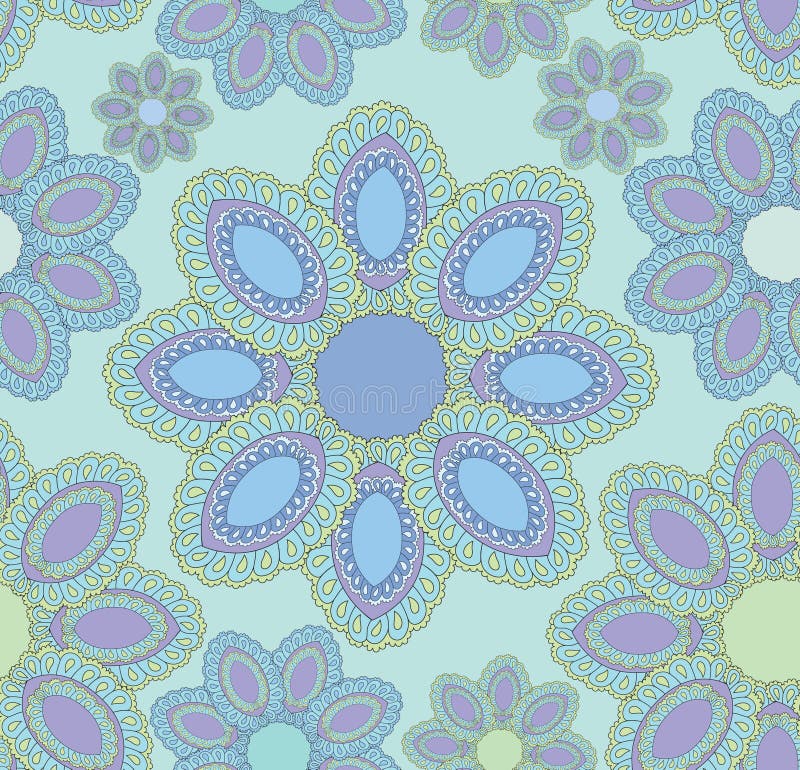 Circle Flower Group Seamless Pattern Stock Vector - Illustration of ...